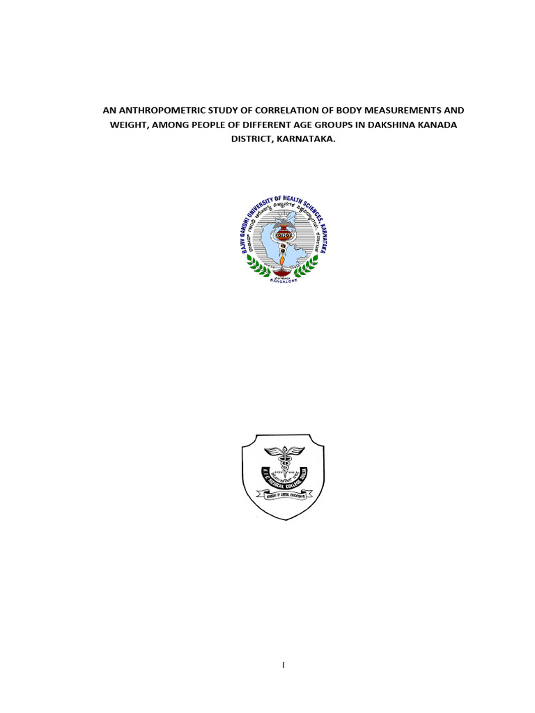 Shruthi. Anatomy Dissertation. | PDF | Anthropometry | Body Mass Index