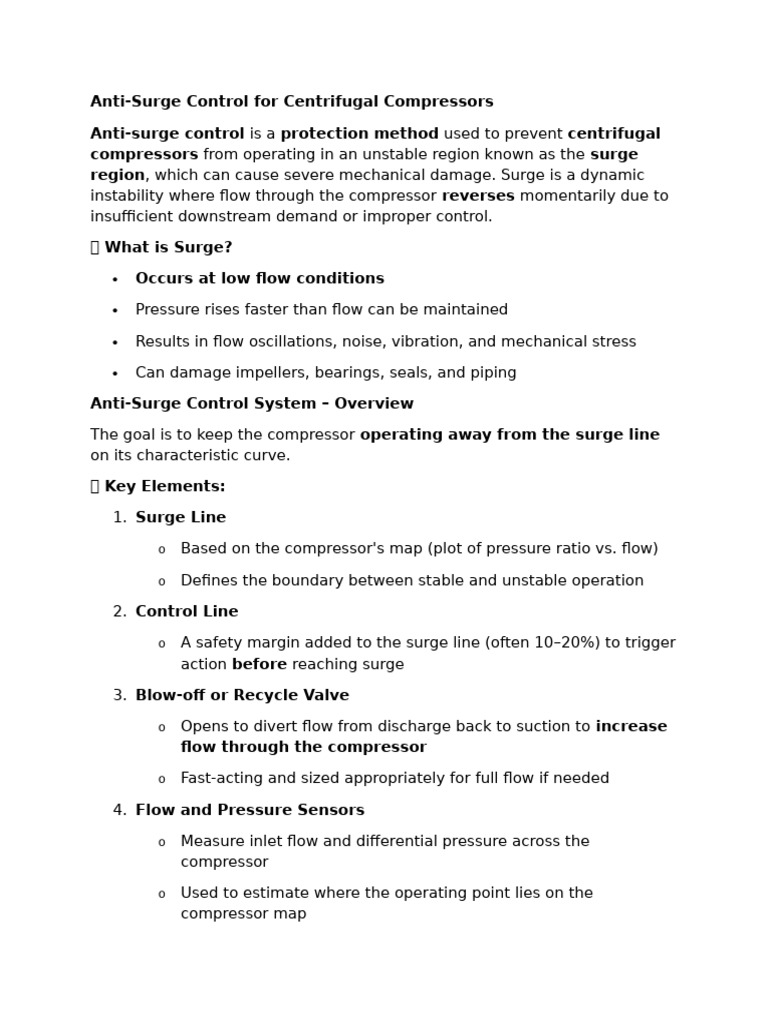 Anti-Surge Control for Compressors | PDF | Control Theory | Gas ...