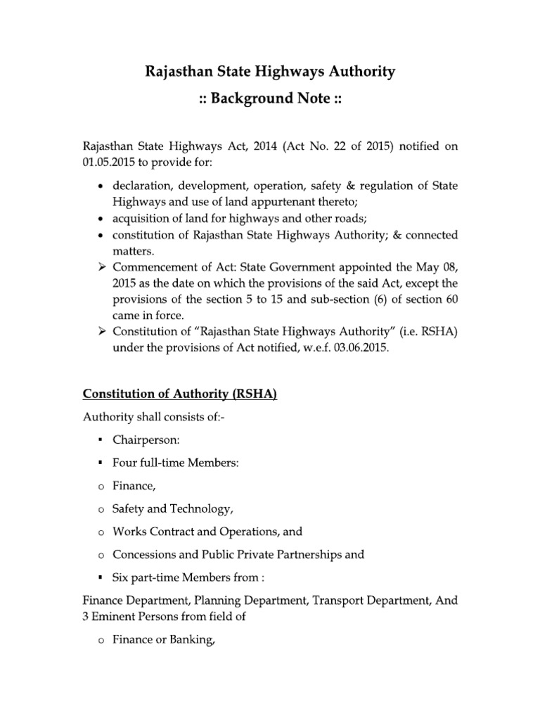 RSHA Background Note | PDF
