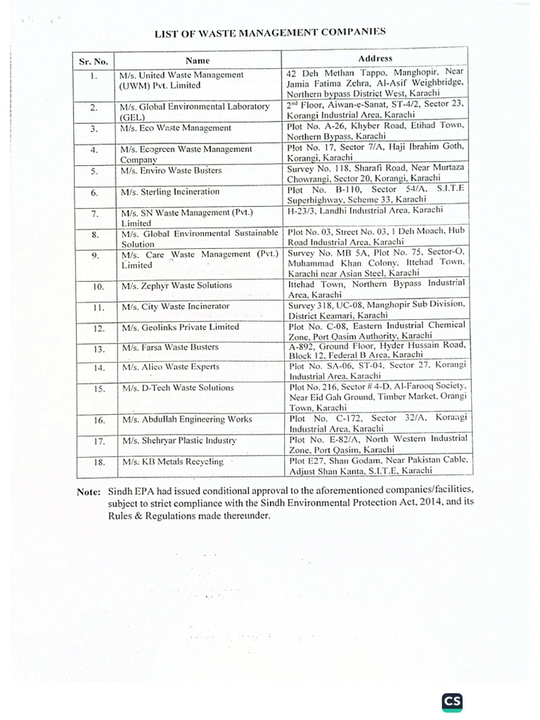 List of Waste Managment Companies | PDF