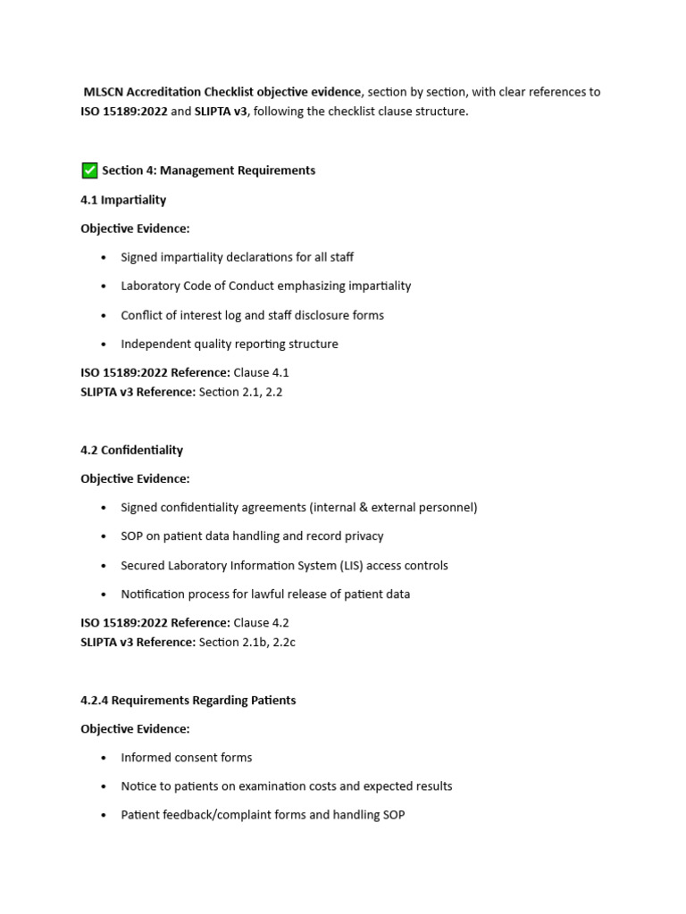 ISO 15189:2022 SLIPTA Checklist Guide | PDF | Risk | Quality Management ...