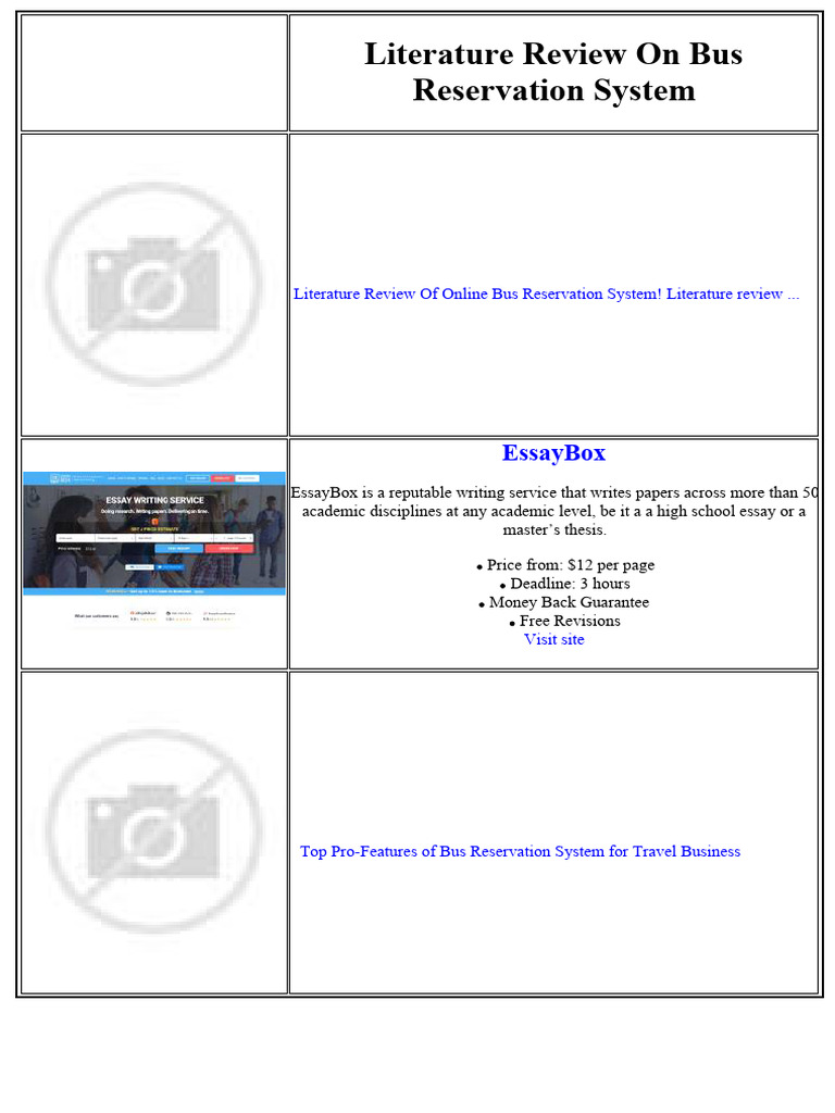 Literature Review On Bus Reservation System | PDF | Databases | Interface (Computing)
