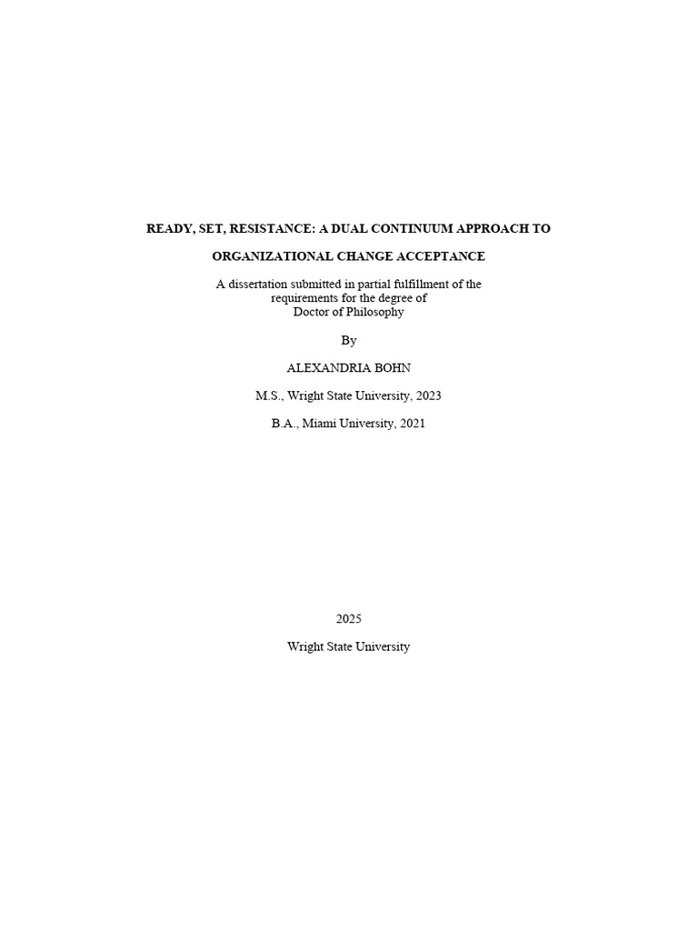 Dual Continuum of Change Acceptance | PDF | Attitude (Psychology ...