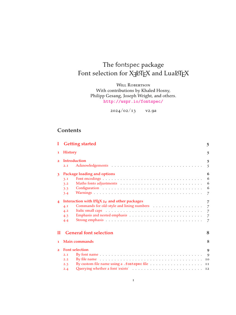 Font Spec | PDF | Te X | Typefaces