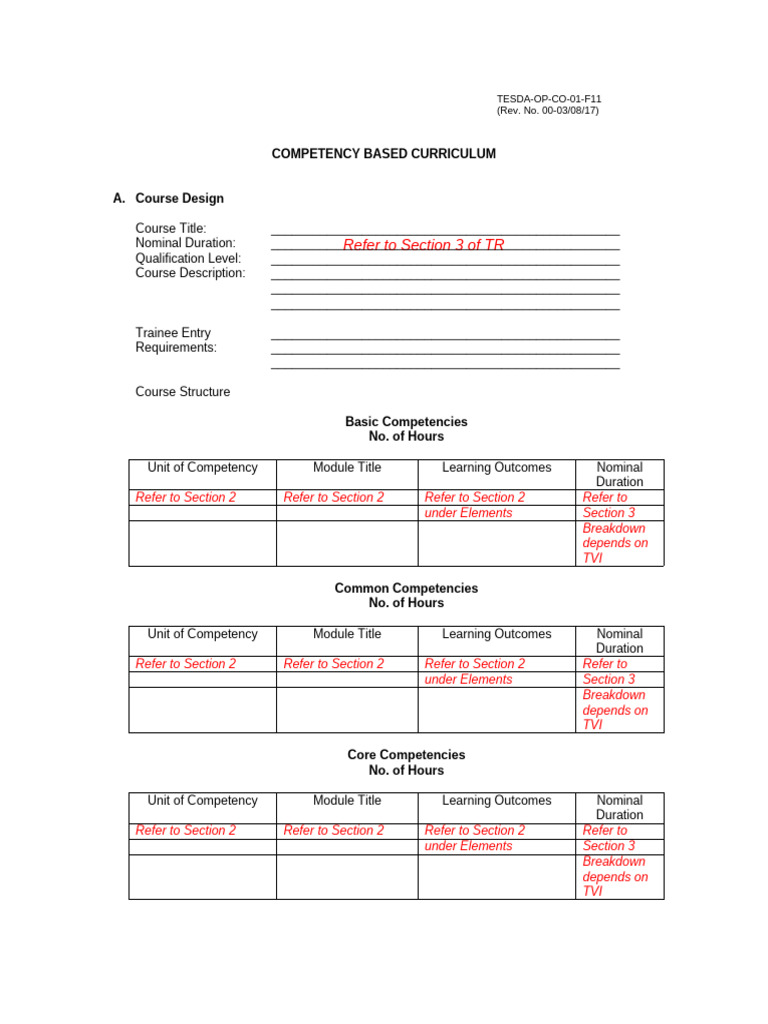TESDA Competency-Based Curriculum Guide | PDF | Methodology | Learning