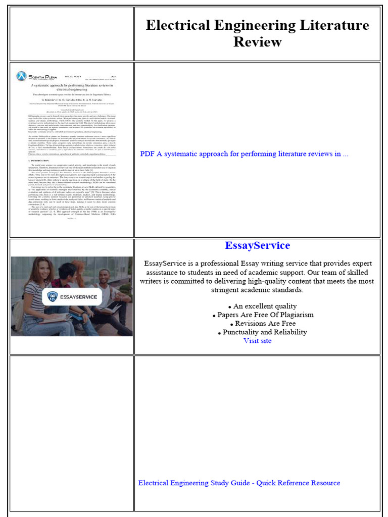 Electrical Engineering Literature Review | PDF | Multiple Choice ...