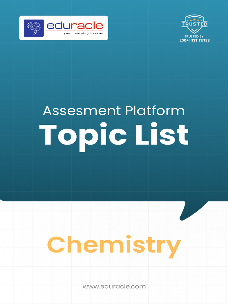 Eduracle Chemistry Study Topics | PDF | Amine | Chemistry