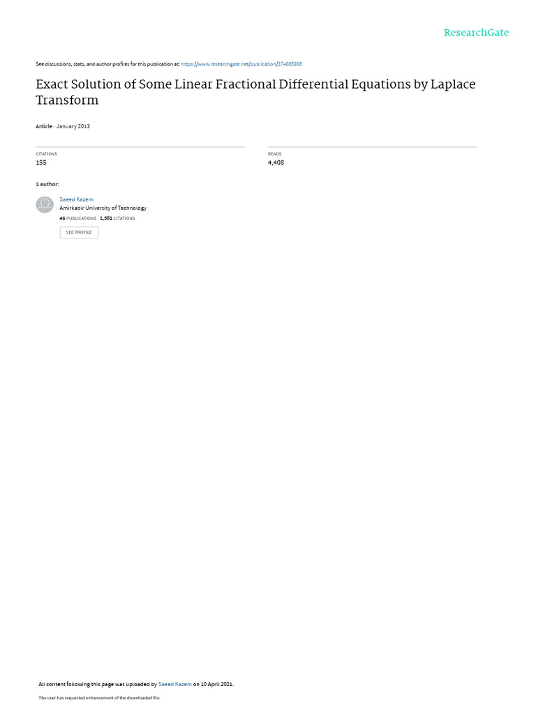 Ijnsvol 16 No1 Paper 1 Exact Solutionof Some Linear Fractional Differential Equationsby Laplace