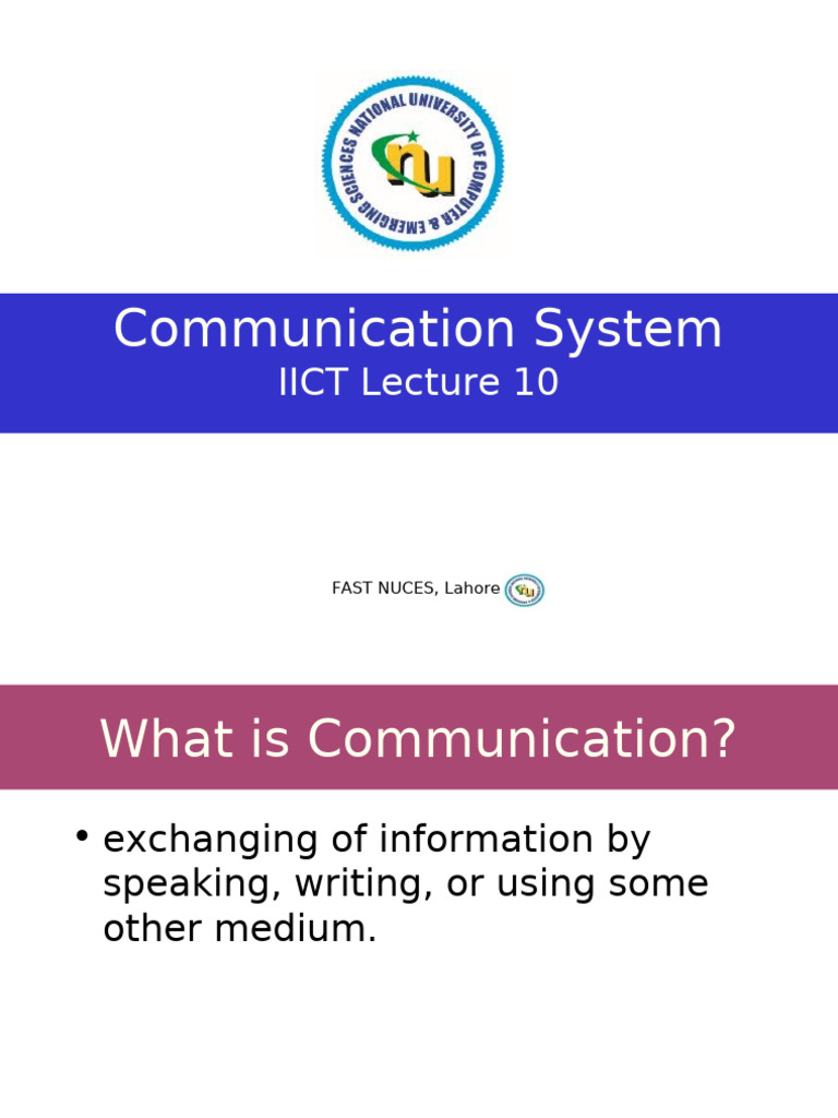 Overview of Communication Systems | PDF | Osi Model | Computer Network