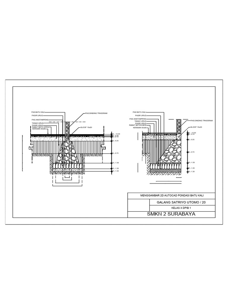 Denah Pondasi Galang-Model | PDF