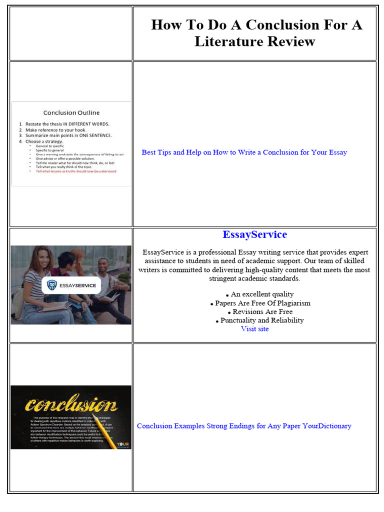 How To Do A Conclusion For A Literature Review | PDF | Essays | Thesis