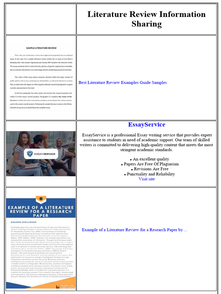 Literature Review Information Sharing | PDF | Essays | Literature Review