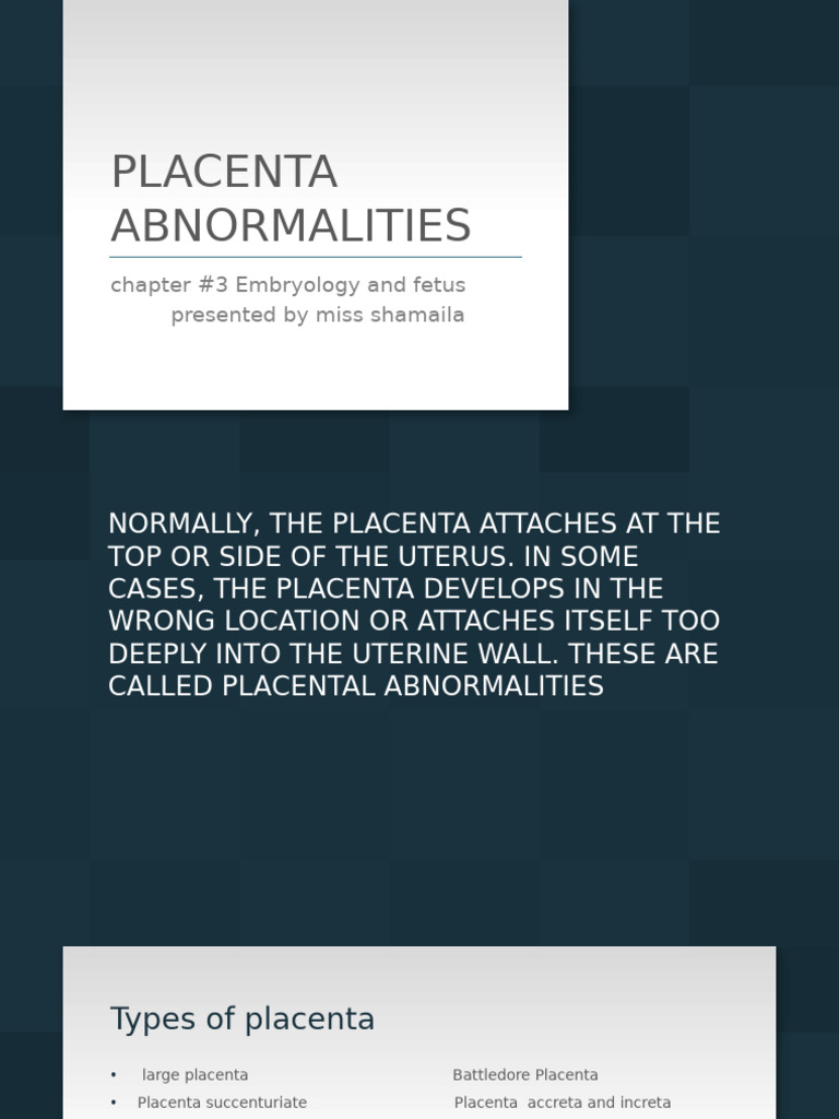 Abnormalities of Placenta | PDF | Placenta | Obstetrics