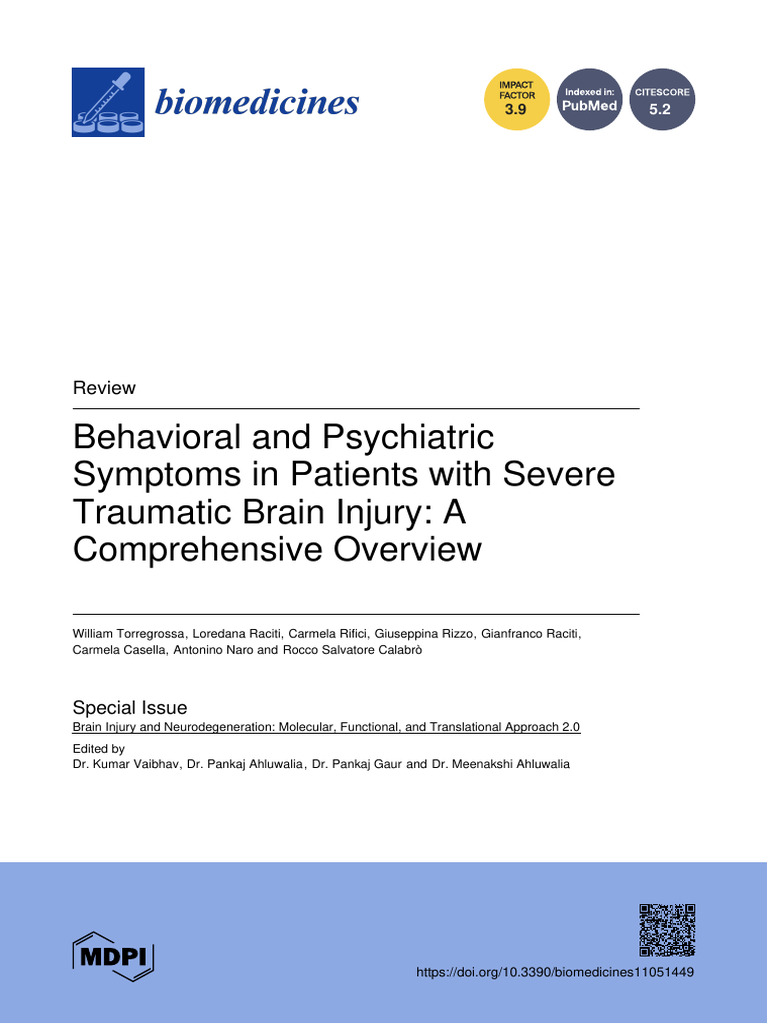 Behavioral & Psychiatric Symptoms in Patients With Severe Traumatic ...