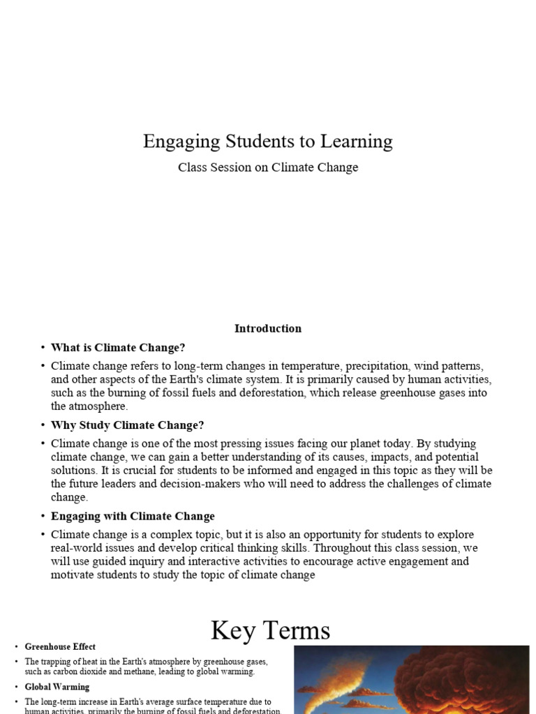 Sample Lesson Plan Climate Change | PDF | Climate Change | Greenhouse Gas