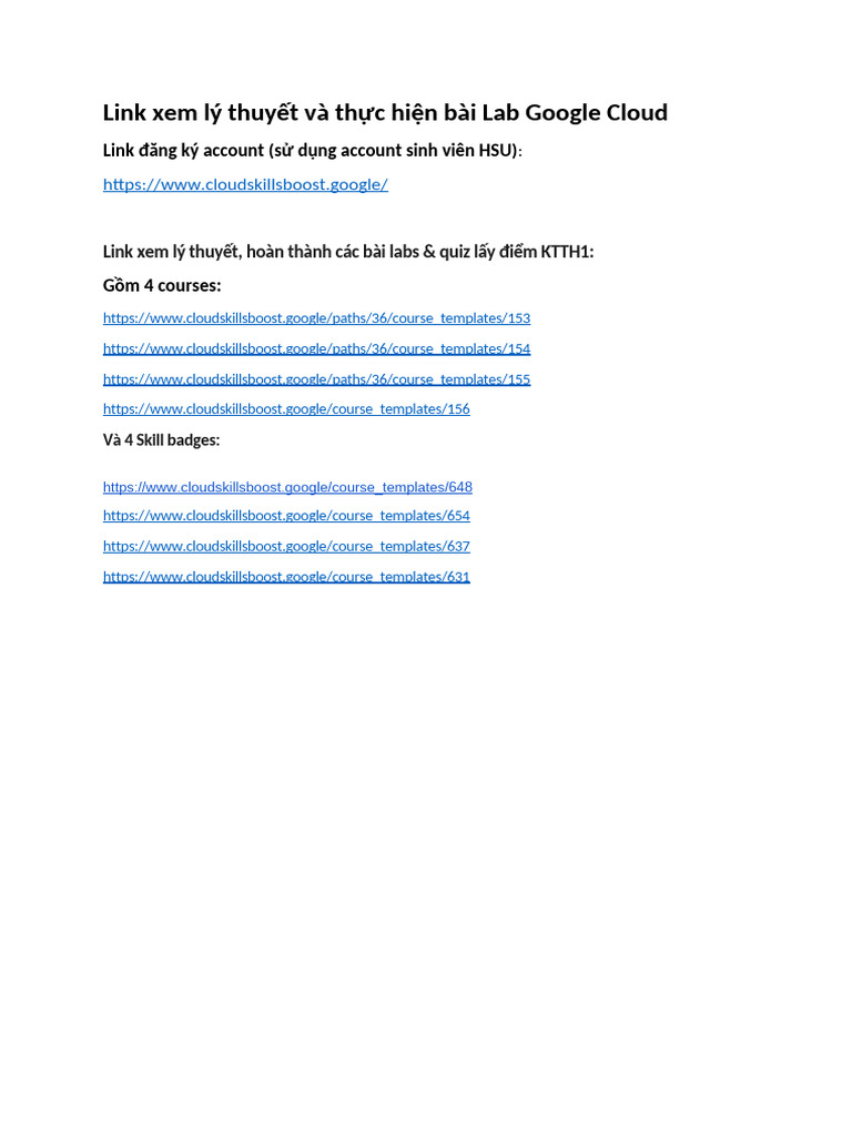 Link Thực Hiện Lab Google Cloud | PDF