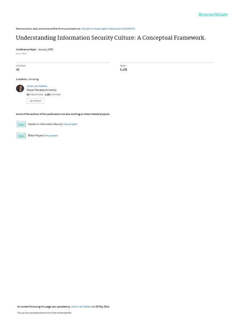 Understanding Information Security Culture A Conce | PDF | Organizational Culture | Information ...