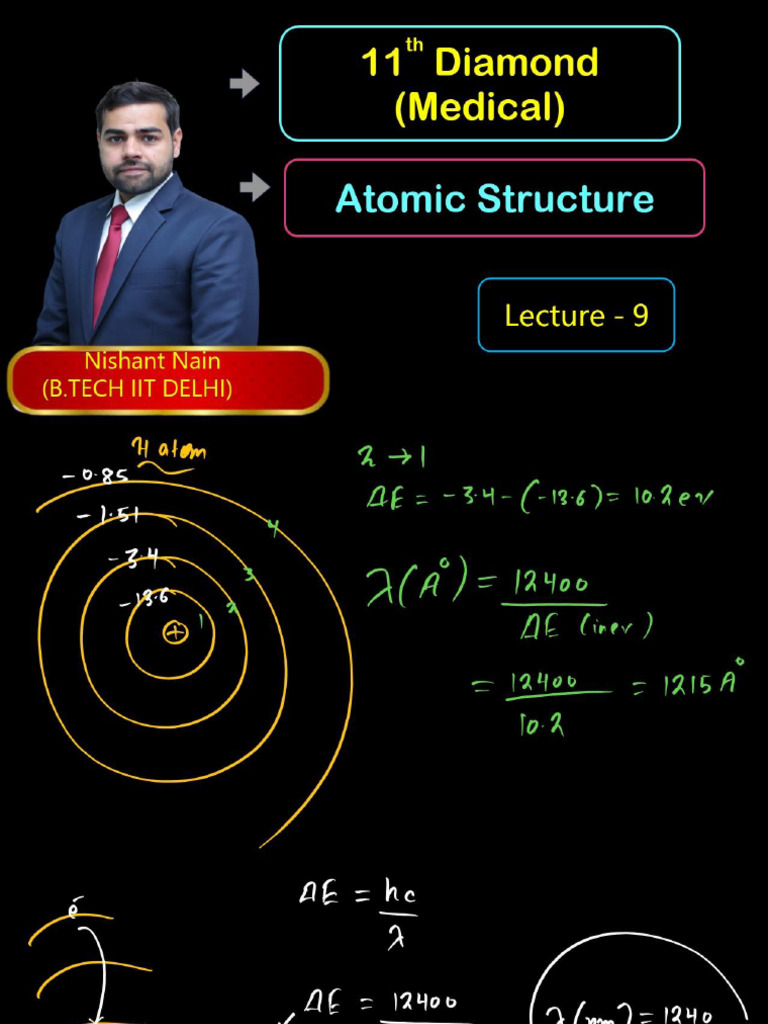 11th L - 9 Diamond Batch Atomic Structure (NEET) | PDF