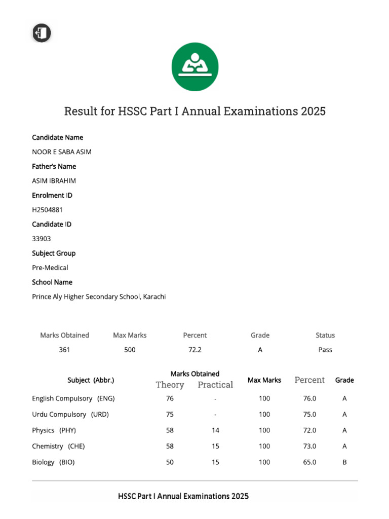 Noor Xi Aku Result | PDF