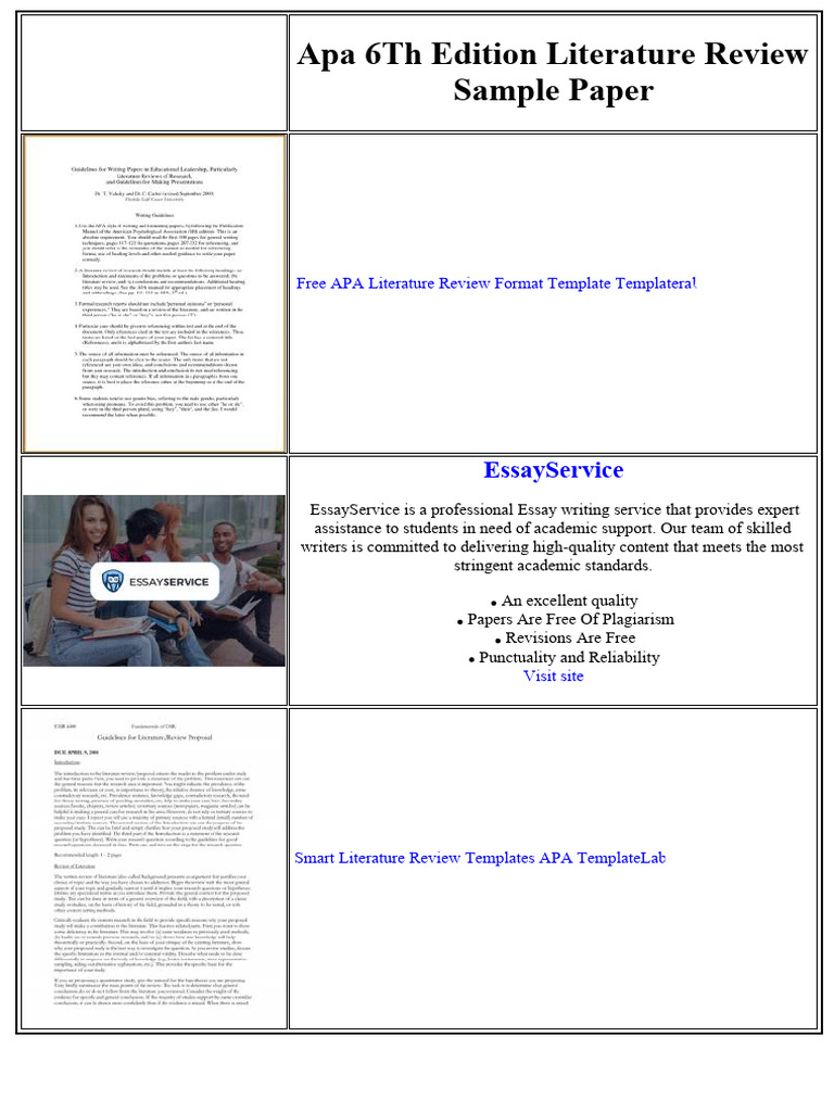 Apa 6th Edition Literature Review Sample Paper | PDF | Apa Style | Essays