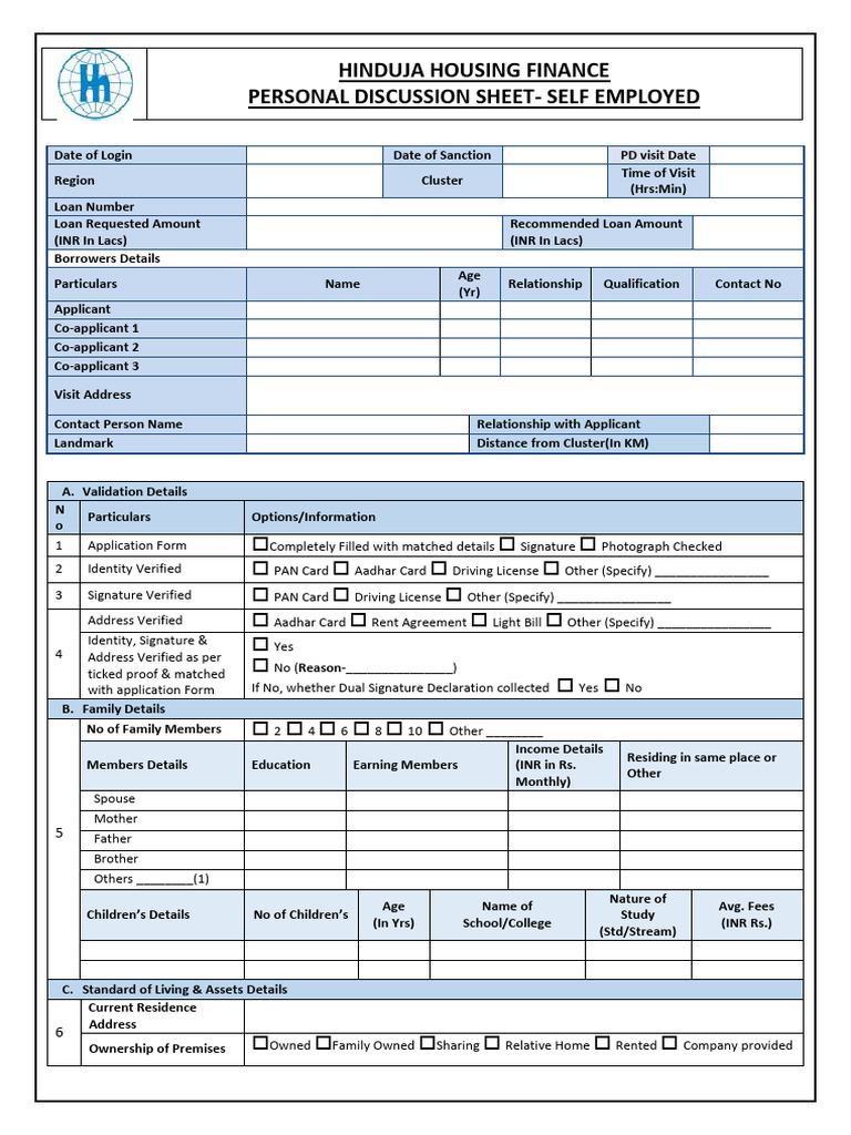 PD Template Version 1.2 | PDF | Income | Expense