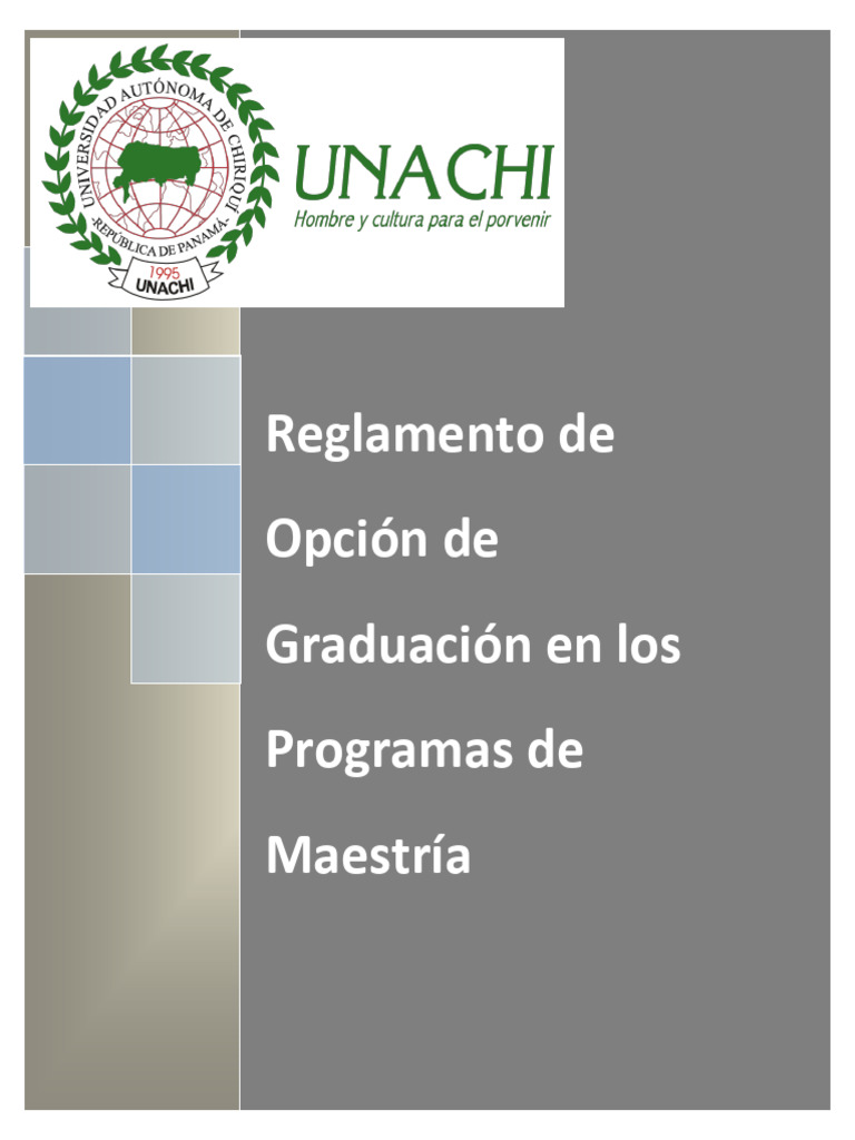 Reglamento de Graduación Maestría UNACHI | PDF | Doctorado | Academia
