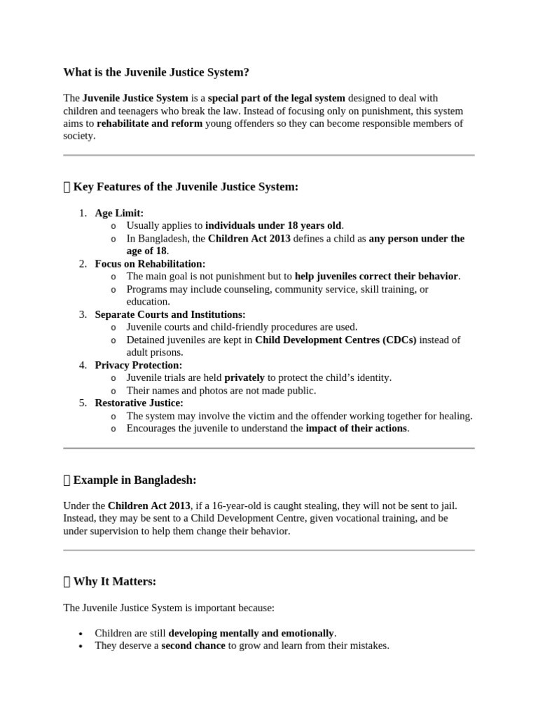 Overview of the Juvenile Justice System | PDF | Juvenile Court ...