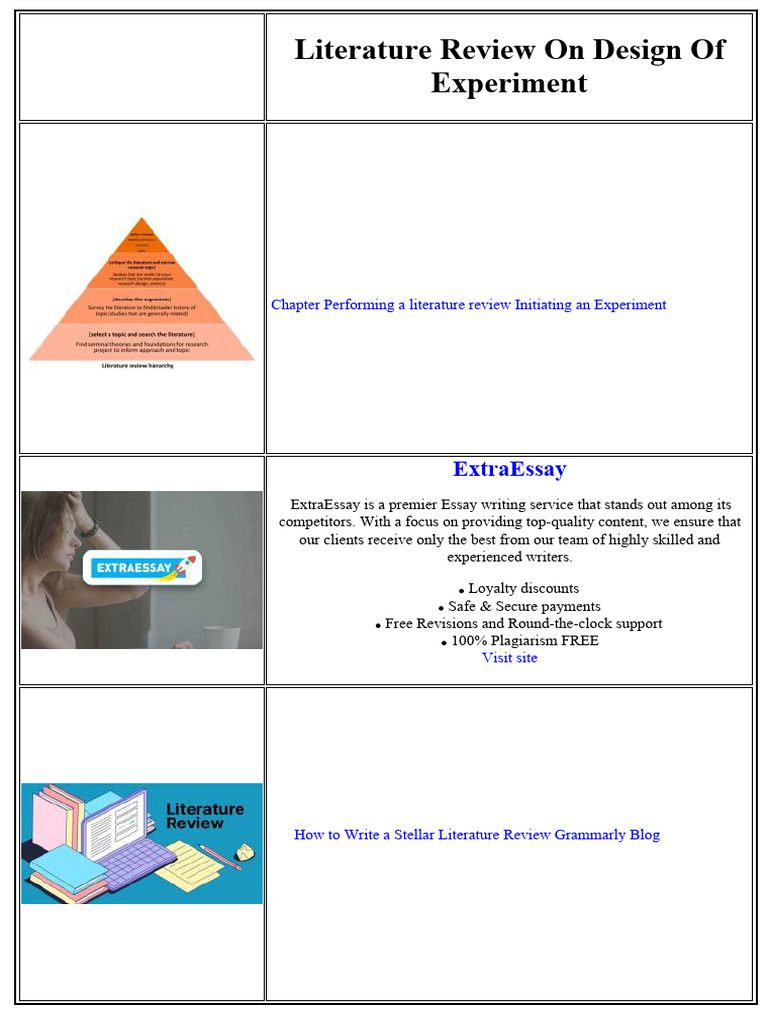 Literature Review On Design of Experiment | PDF | Essays | Academic ...