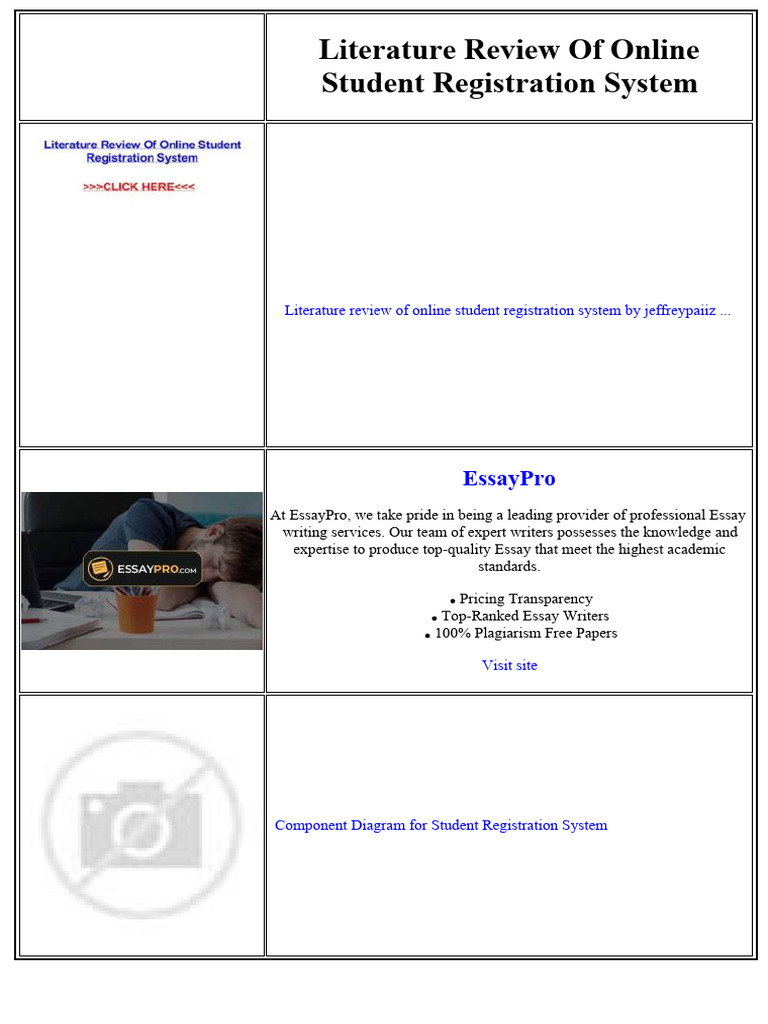 Literature Review of Online Student Registration System | PDF | Databases | Web Development