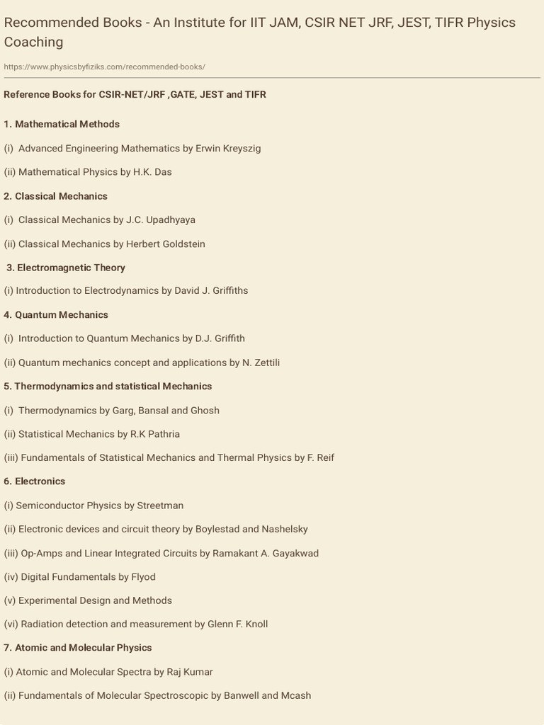 Recommended Physics Books for Exams | PDF | Physics | Mechanics