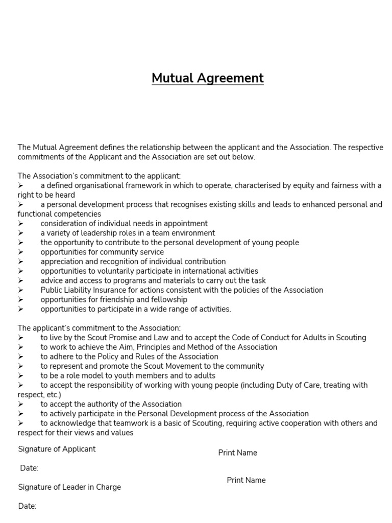 Mutual Agreement | PDF