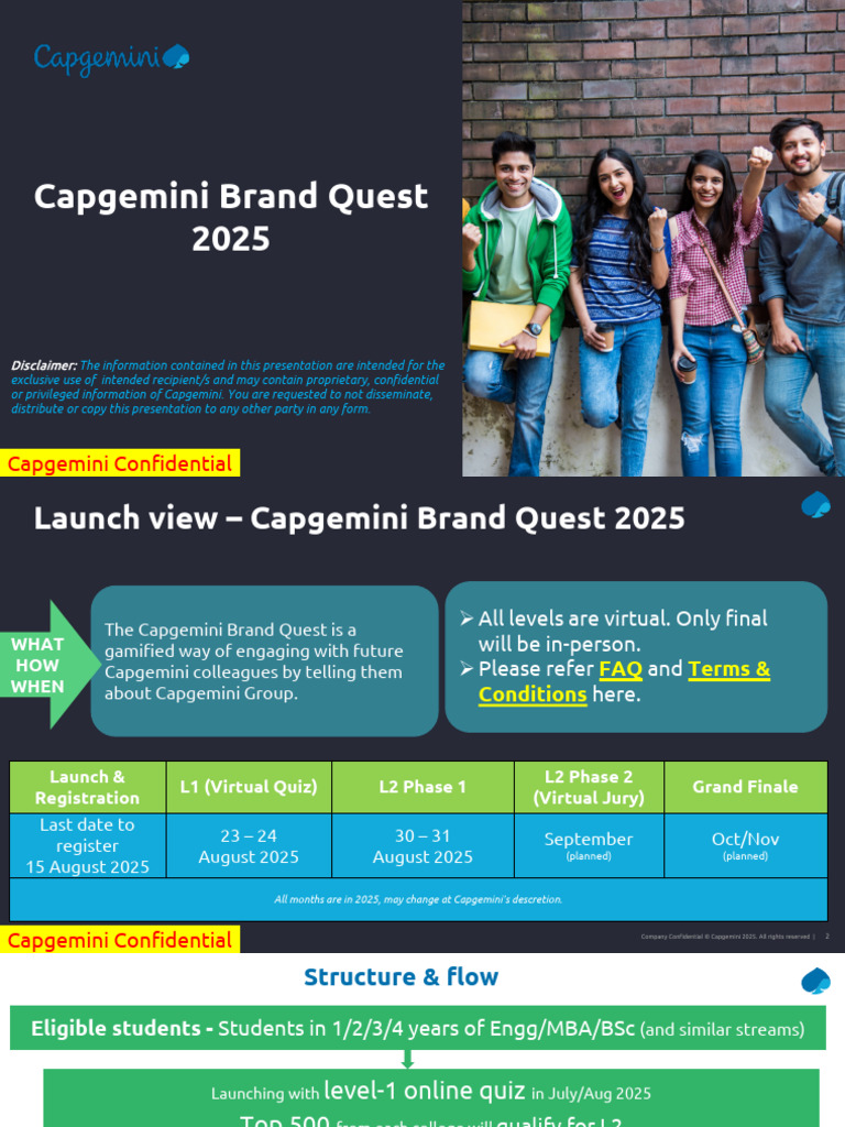 Capgemini Brand Quest 2025 Overview 31july2025 | PDF
