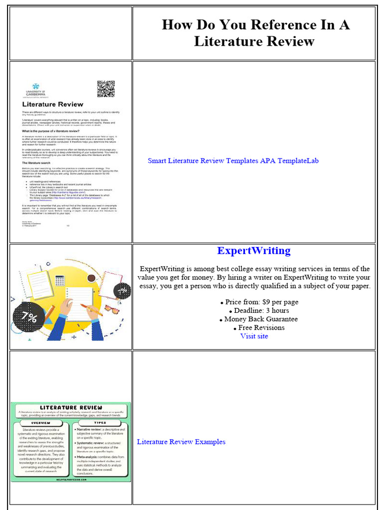 How Do You Reference in A Literature Review | PDF | Citation | Essays