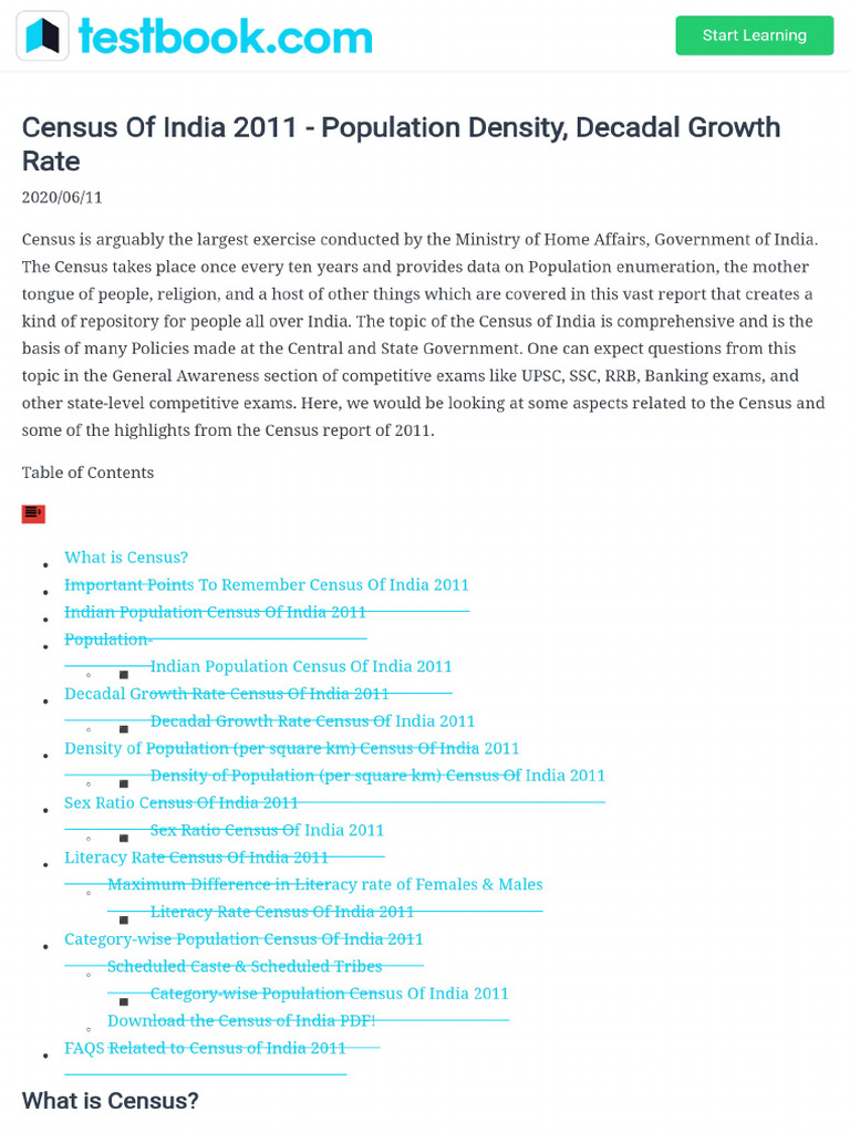 Census of India 2011 | PDF