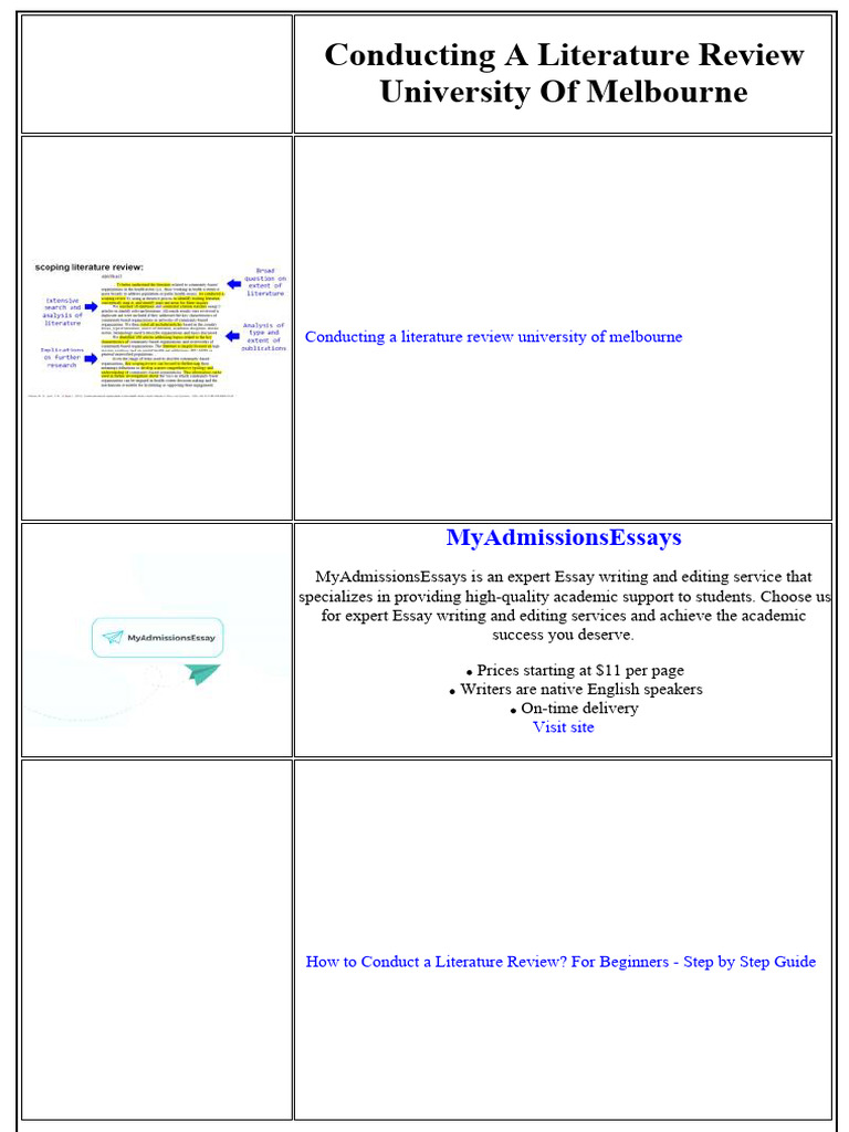 Conducting A Literature Review University of Melbourne | PDF | Essays | Plagiarism