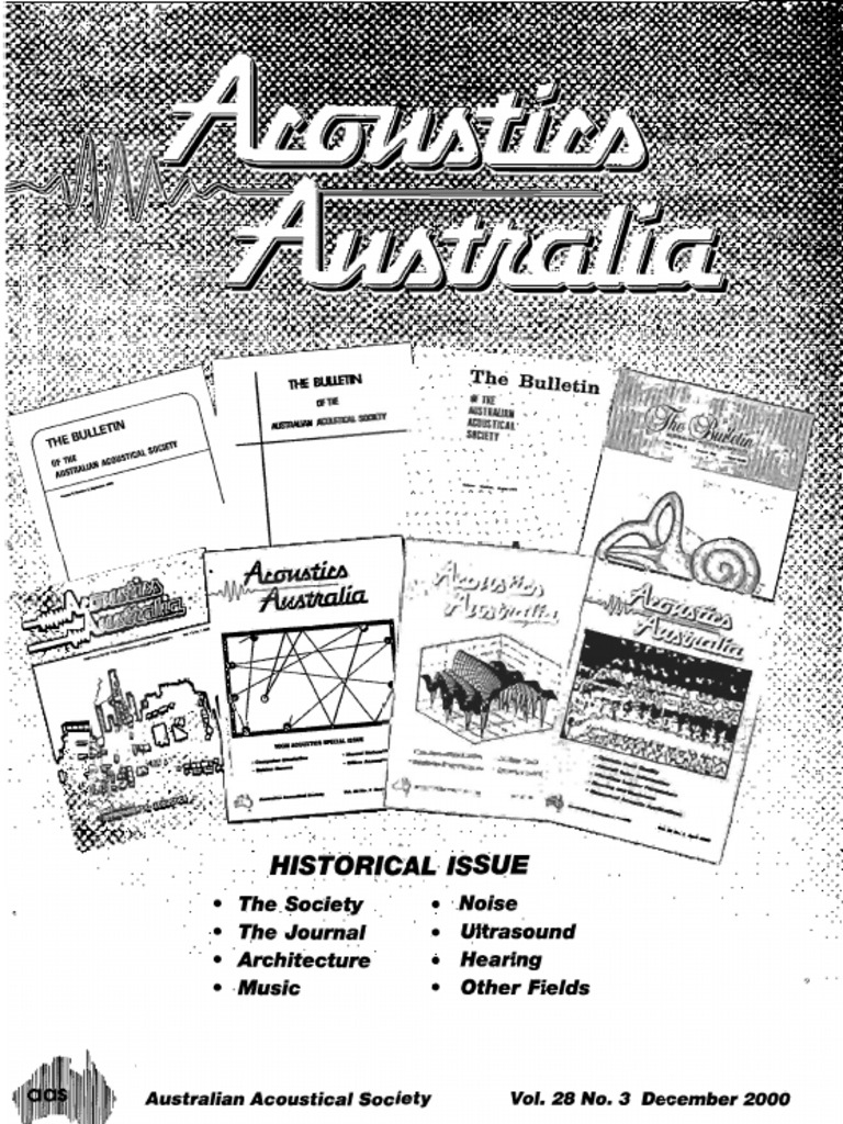 Australian Acoustical Society Journal Vol 28 No 3 | PDF | Sound | Acoustics