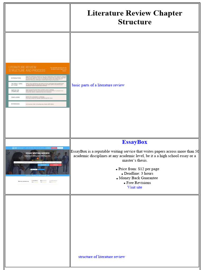 Literature Review Chapter Structure | PDF | Essays | Methodology