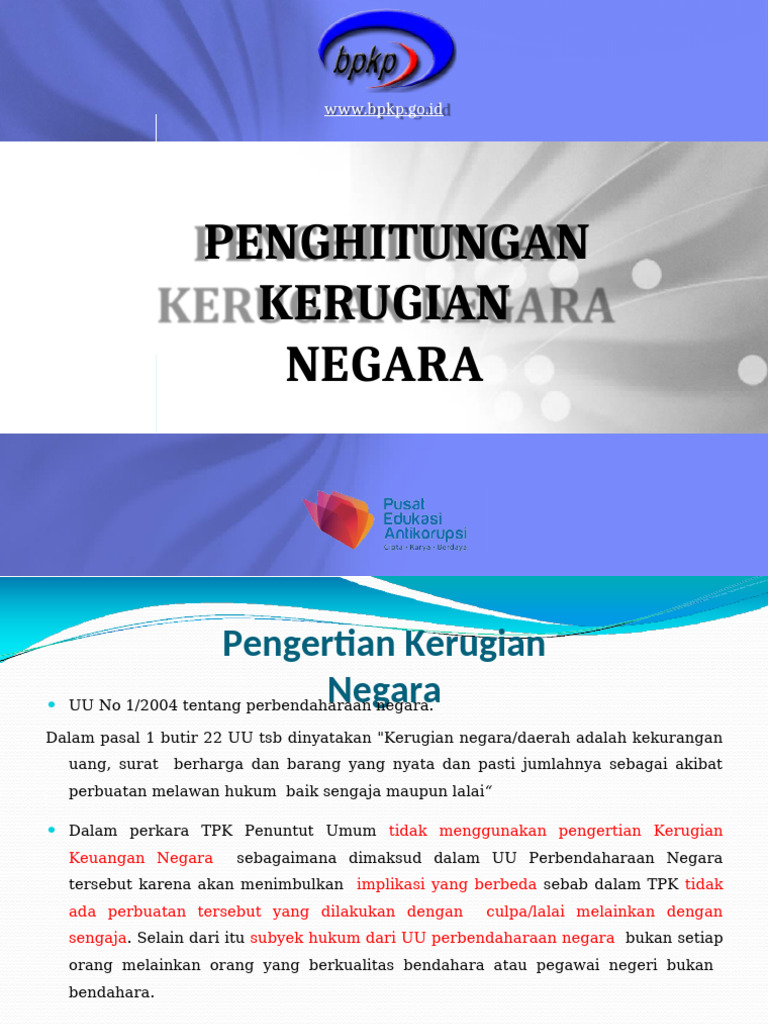 Penghitungan Kerugian Keuangan Negara | PDF