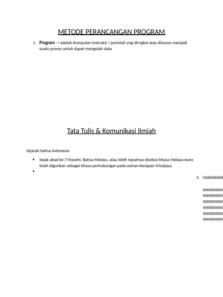Metode Perancangan Program | PDF