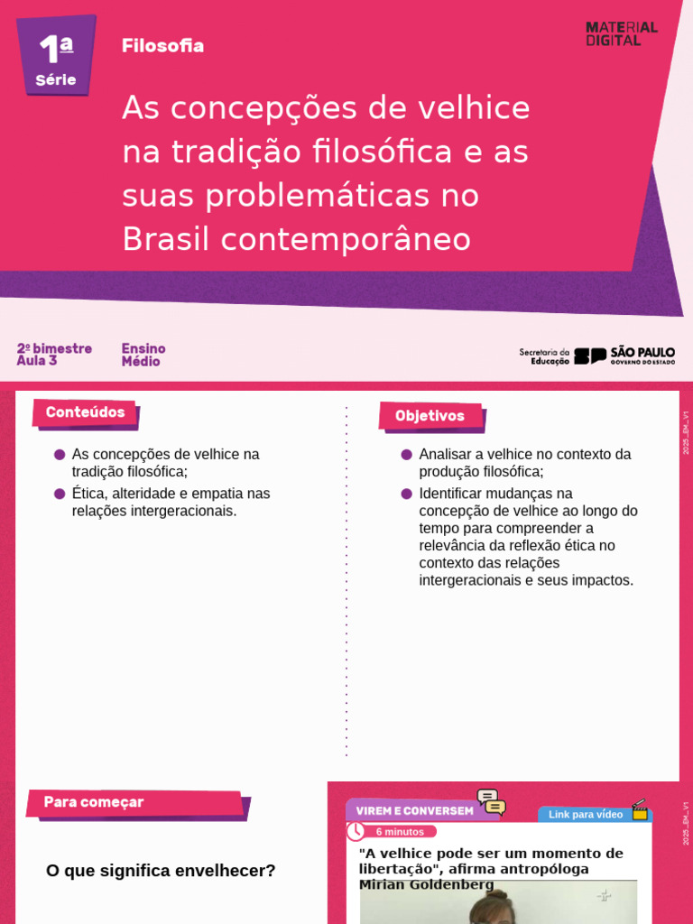 Reflexões Filosóficas sobre a Velhice | PDF | Envelhecimento | Arthur ...