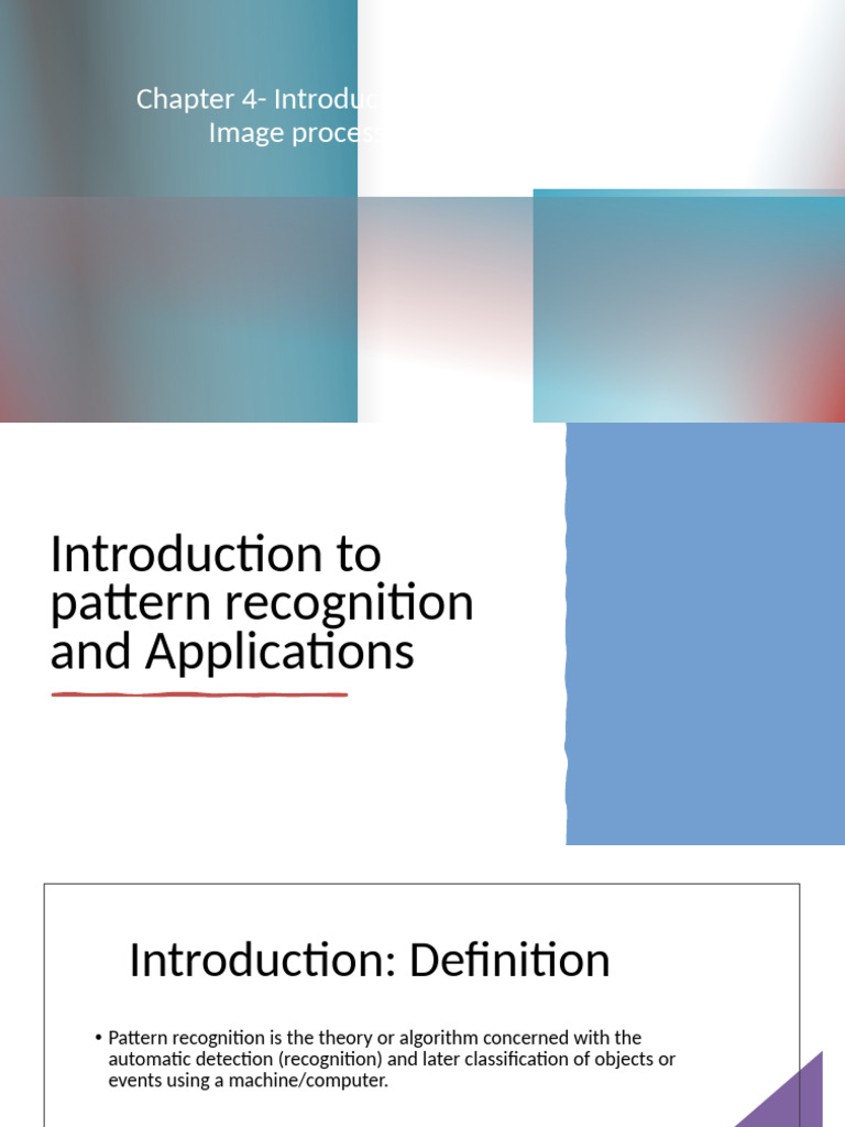 Chapter 4 - Introduction To Pattern Recognition & | PDF | Pattern Recognition | Statistical ...