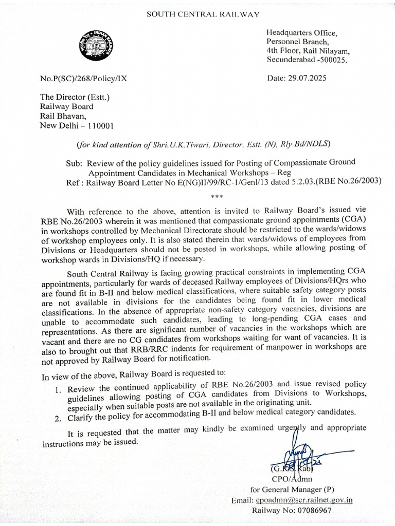 Review of Policy Guidelines For Appointment On Compassionate Grounds | PDF