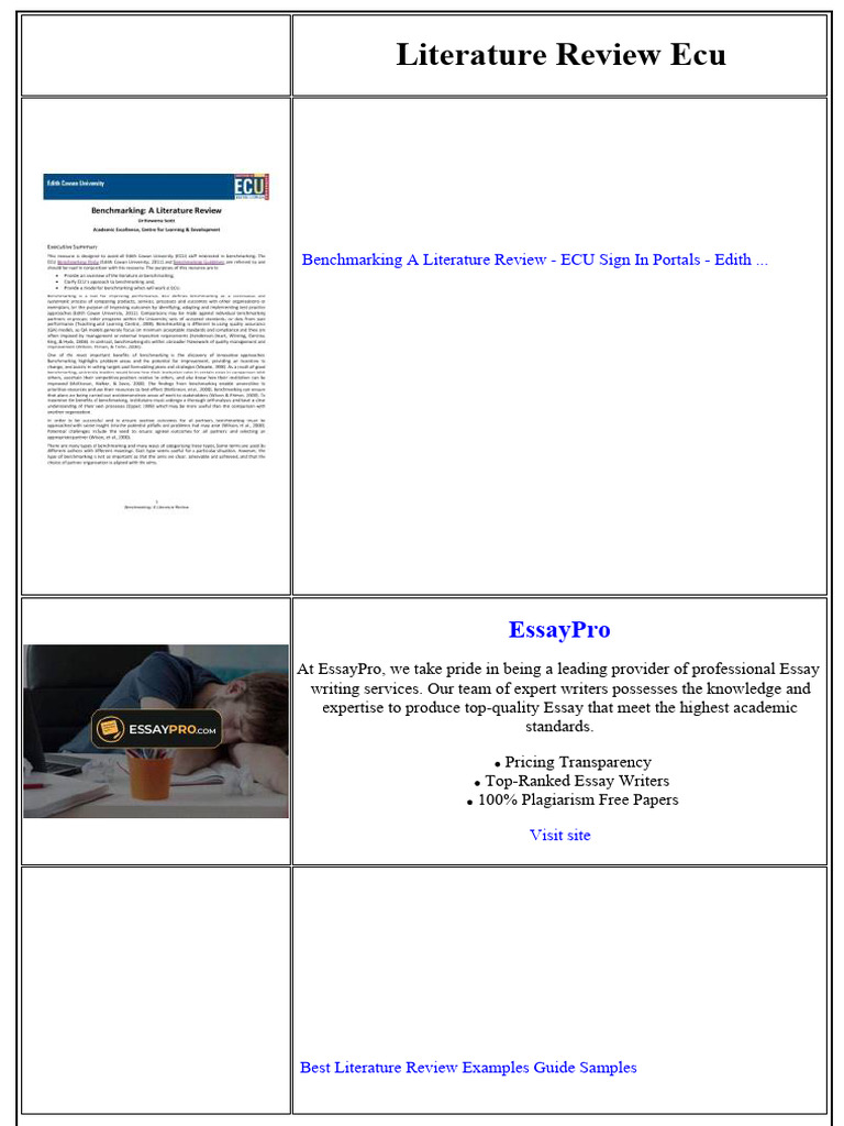 Literature Review Ecu | PDF | Essays | Thesis