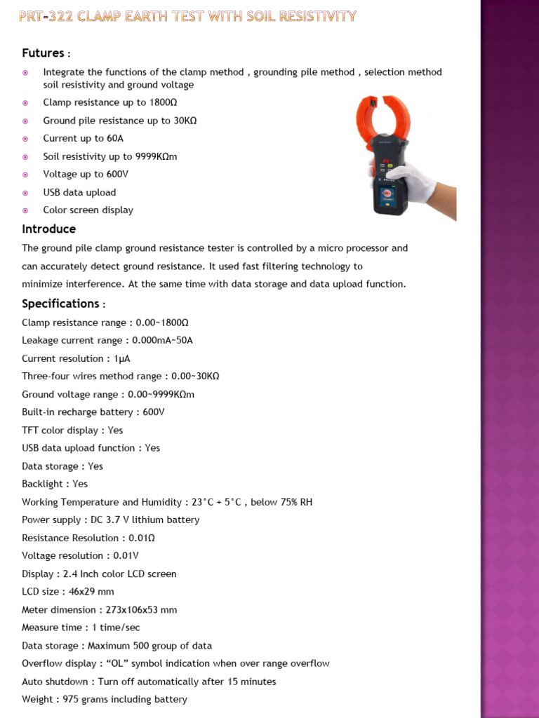Clamp-On Ground Resistance Tester Overview | PDF