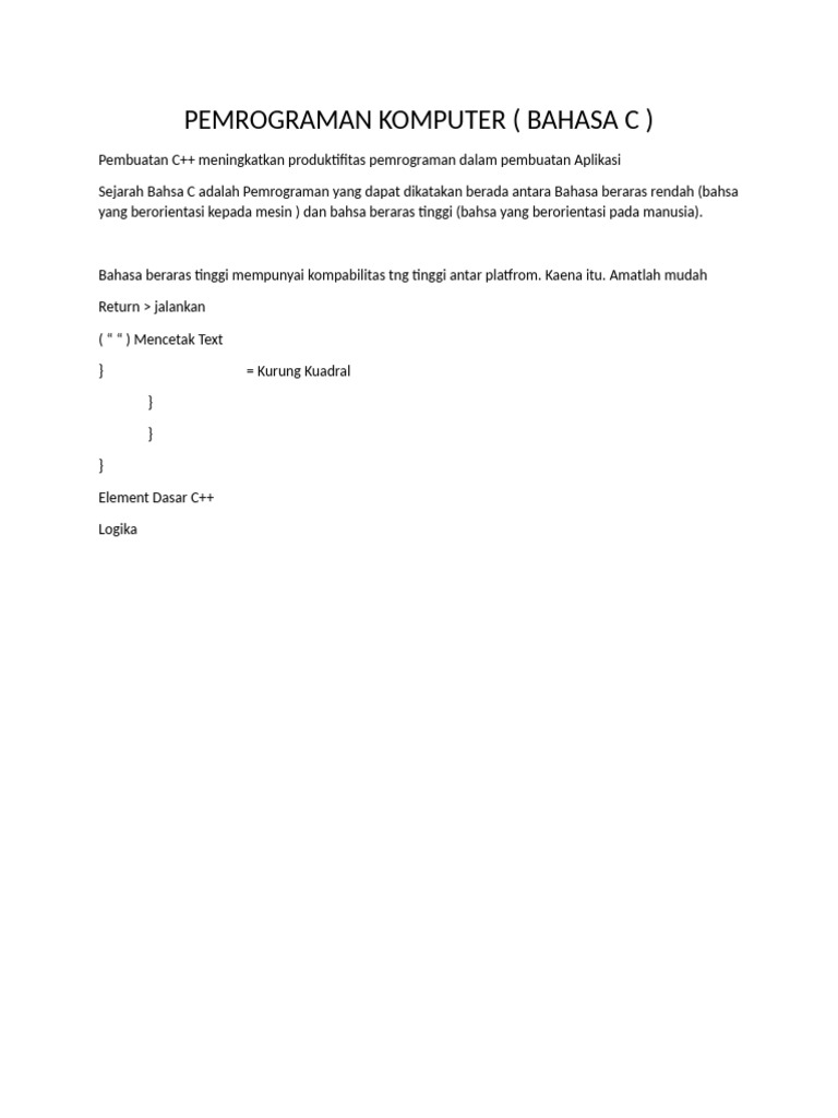 Pemrograman Komputer | PDF