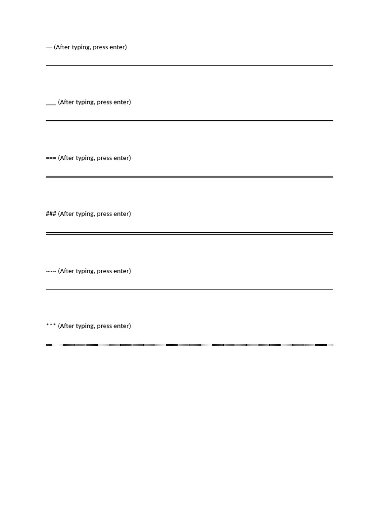 Line Underline MS Word | PDF