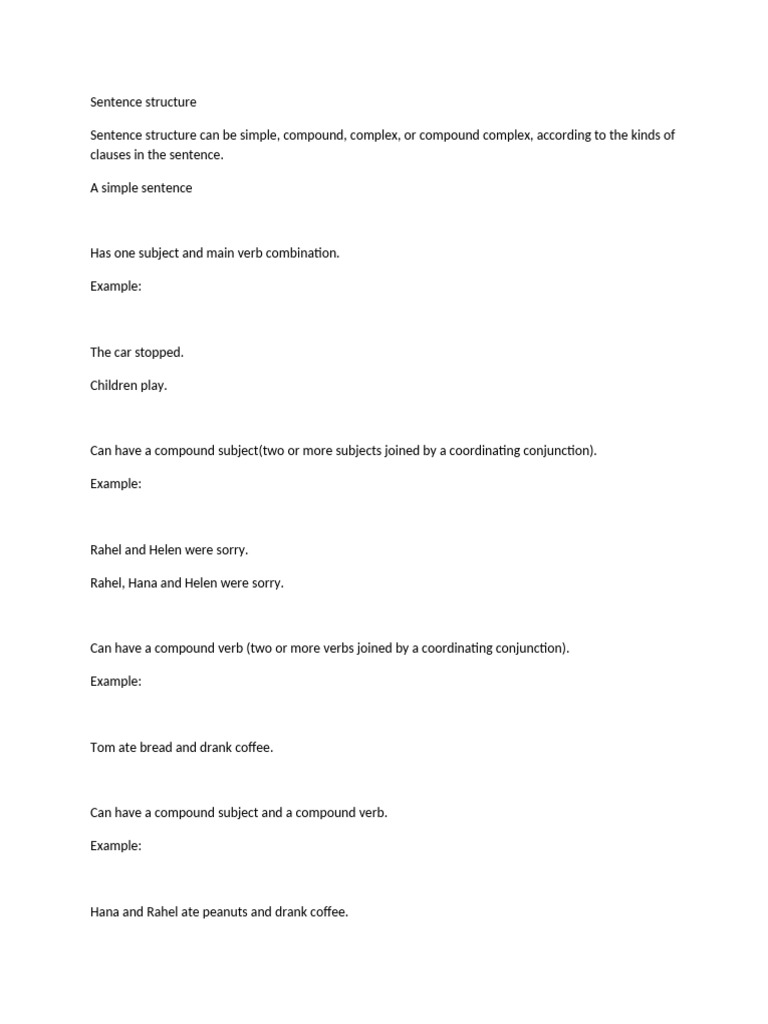 Understanding Sentence Structures Explained | PDF
