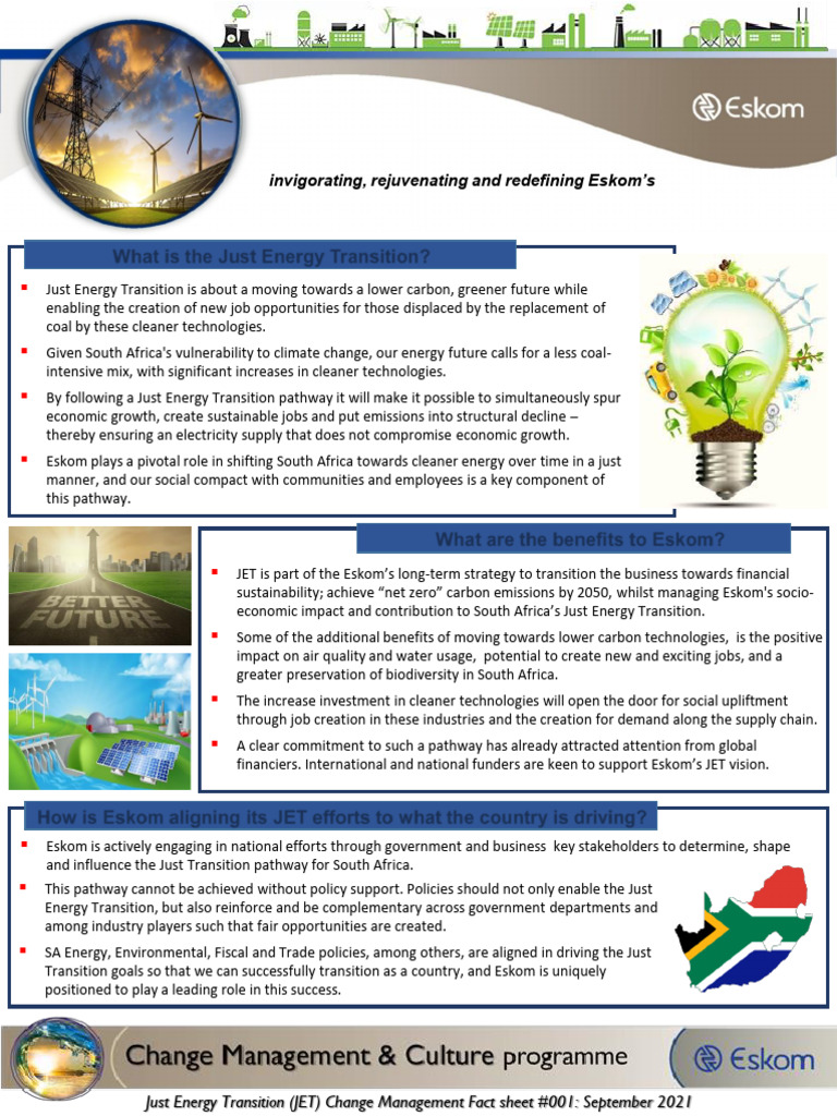 Eskom's Just Energy Transition Strategy | PDF | Distributed Generation ...