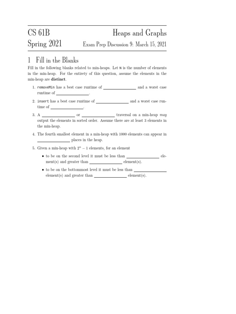 09.Examprep Heaps and Graphs (Exam Prep) | PDF | Algorithms And Data Structures