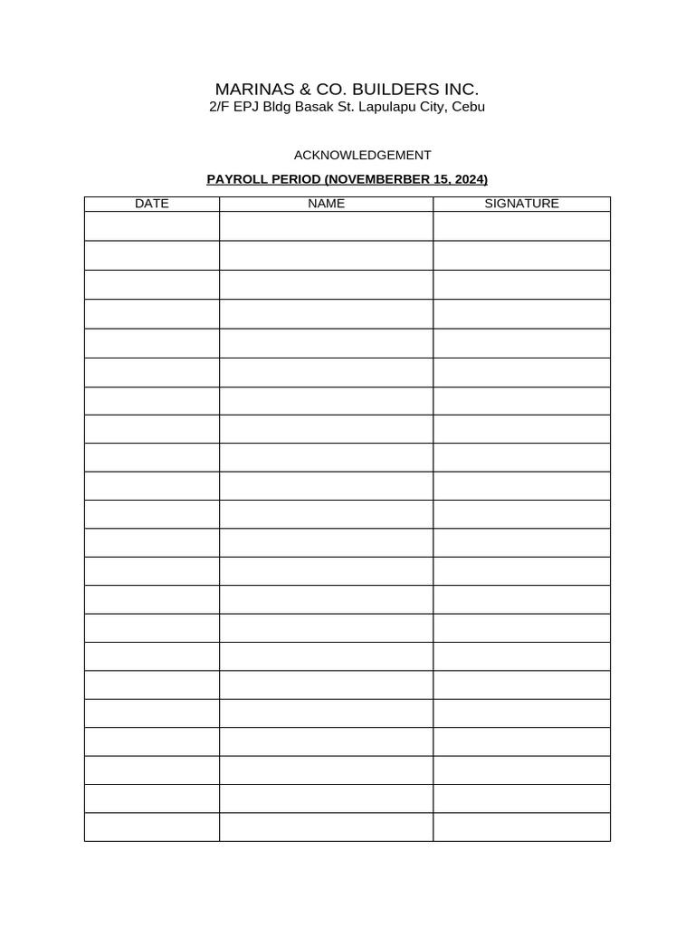 Payroll Acknowledgement | PDF